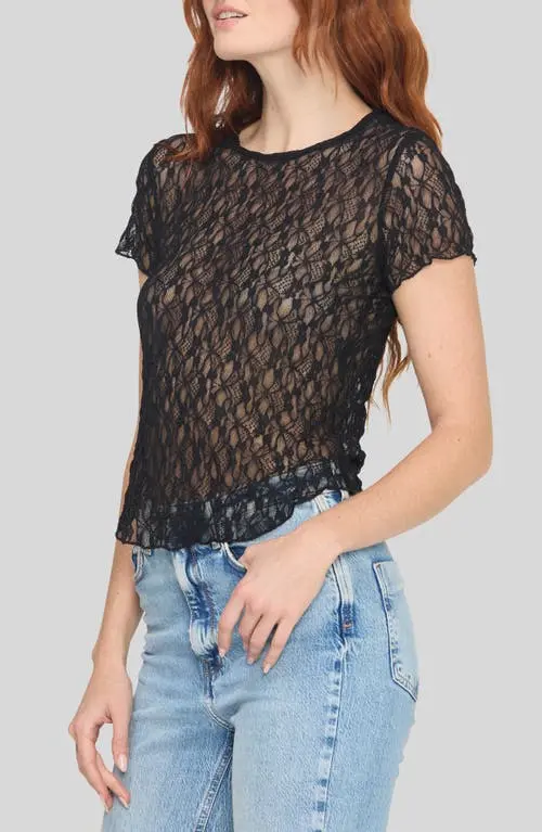 PROJECT SOCIAL T Avila Lace Baby Tee - Black
