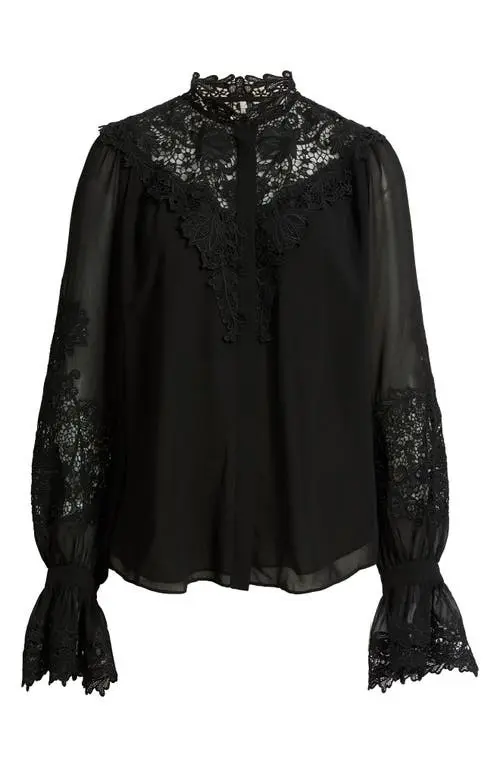 Kobi Halperin West Lace Detailed Balloon Sleeve Shirt
