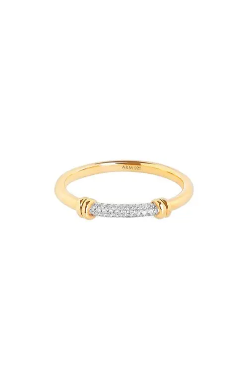 ASTRID & MIYU Pavé Twist Detail Band Ring