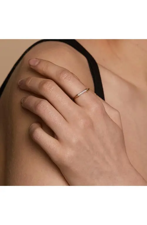 ASTRID & MIYU Pavé Twist Detail Band Ring