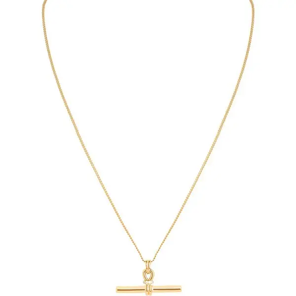 ASTRID & MIYU Pav Twist Bar Pendant Necklace