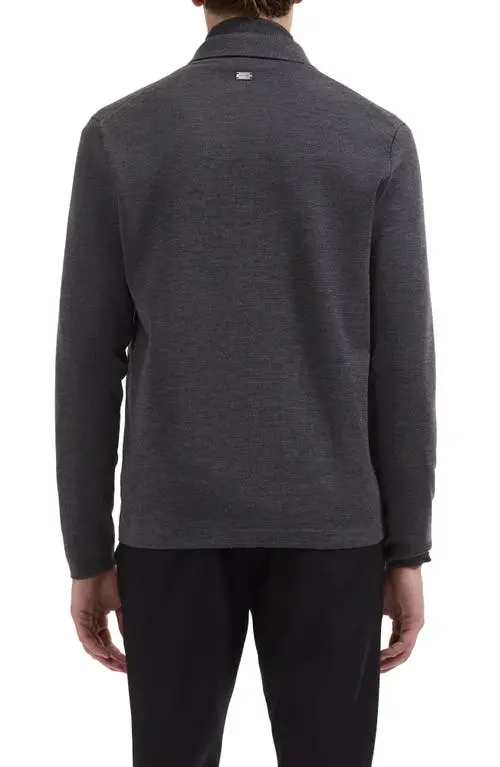 Bugatchi Milano Merino Wool Cardigan - Anthracite
