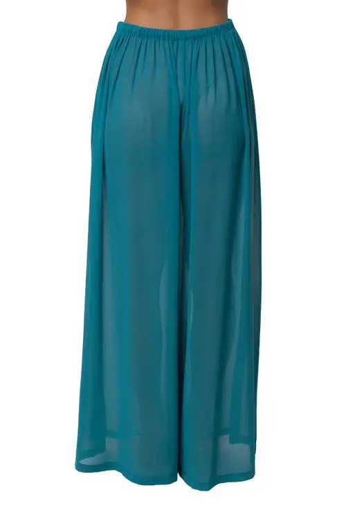 JLUXLABEL Resort Glow Chiffon Pant - Aqua