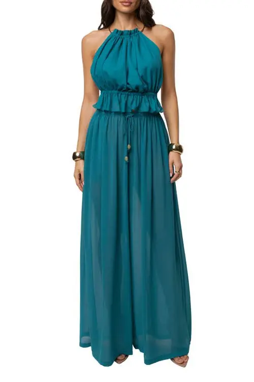 JLUXLABEL Resort Glow Chiffon Pant - Aqua