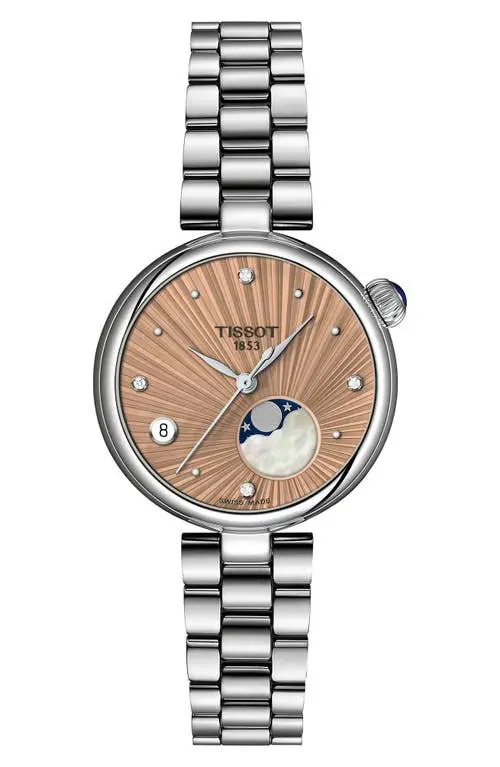 TISSOT Bellissima Desir Moonphase Two-tone Bracelet Watch - Beige