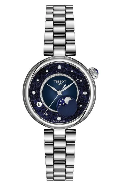 TISSOT Bellissima Desir Moonphase Two-tone Bracelet Watch - Blue
