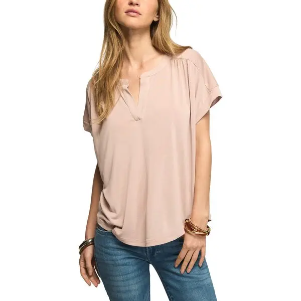 Lucky Brand Sandwash Dolman T-shirt - Adobe Rose