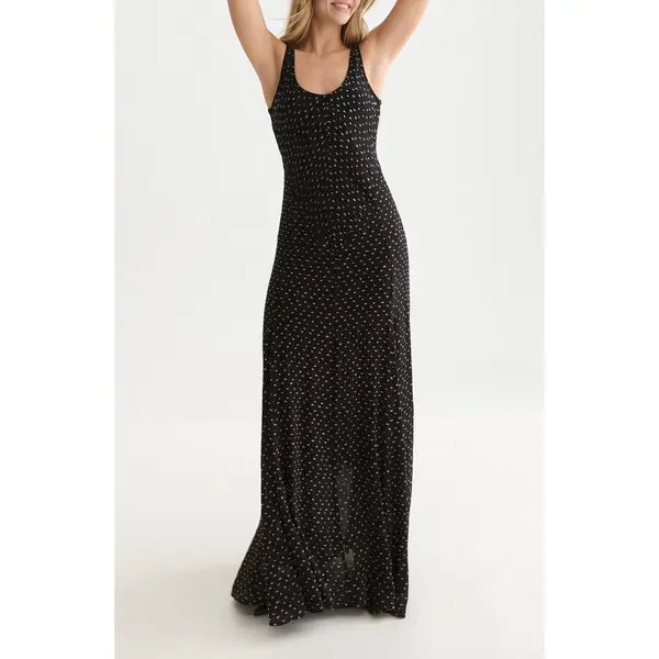 Scotch & Soda Metallic Dot Maxi Slipdress