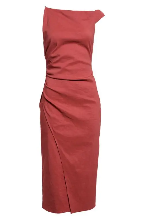A.L.C. Lyra One-shoulder Linen Blend Sheath Dress