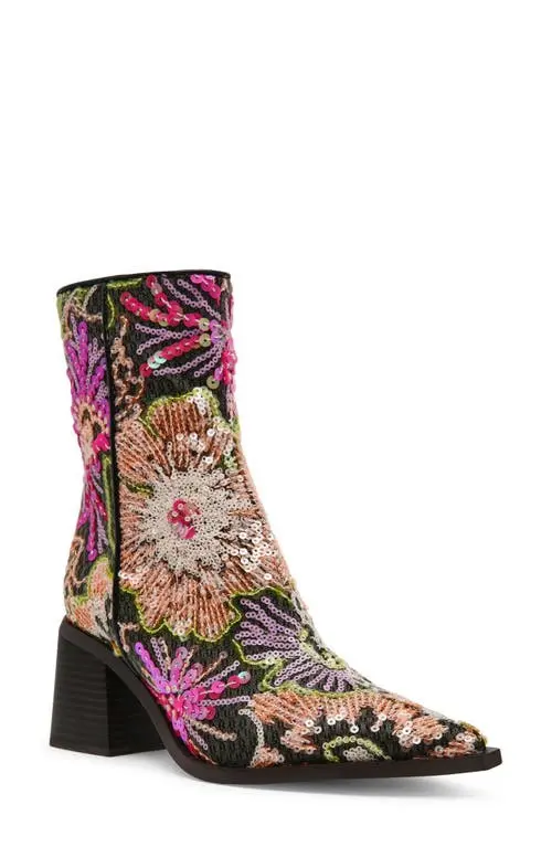 Betsey Johnson Rudy Bootie - Black Floral Multi