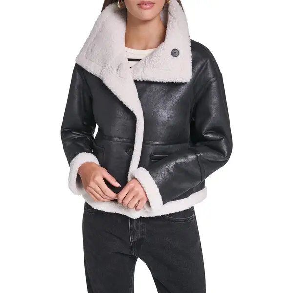 LEVI'S Reversible Faux Shearling Jacket - Birch Blk