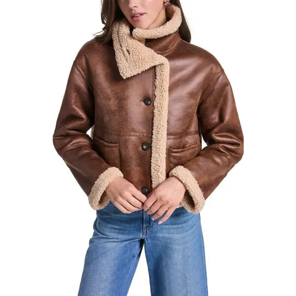 LEVI'S Reversible Faux Shearling Jacket - Brown
