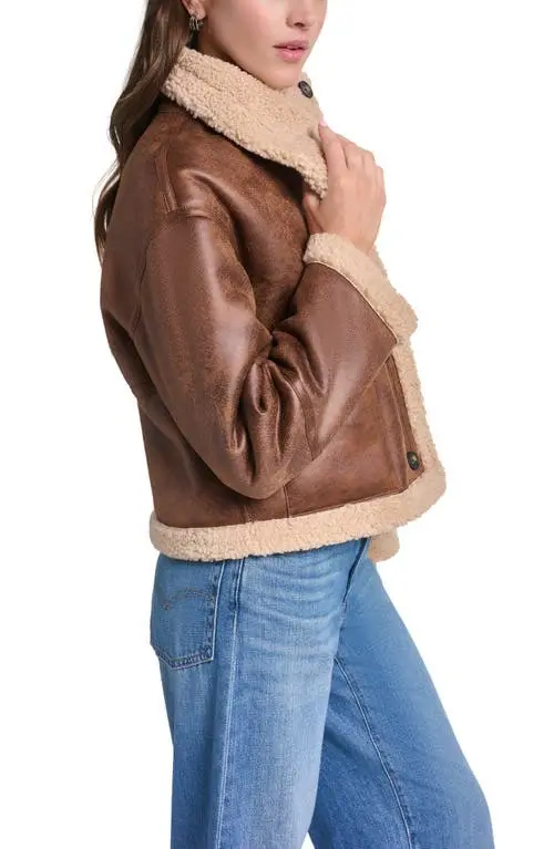 LEVI'S Reversible Faux Shearling Jacket - Brown