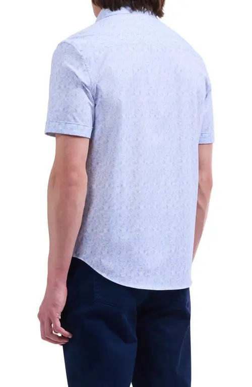 Bugatchi Miles Ooohcotton® Print Short Sleeve Button-up Shirt
