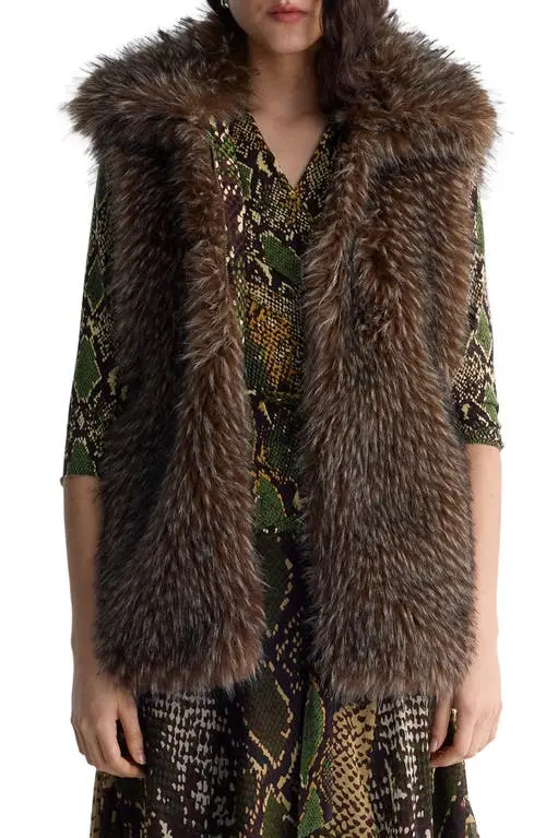 Diane Von Furstenberg Malin Faux Fur Vest - Lion
