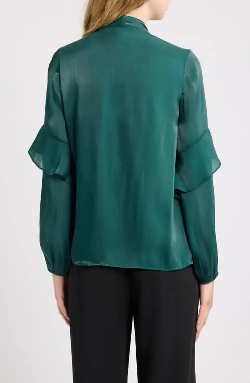 Anne Klein Bow Tied Ruffled Top