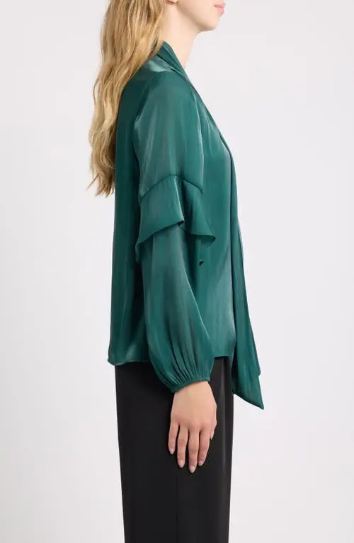 Anne Klein Bow Tied Ruffled Top