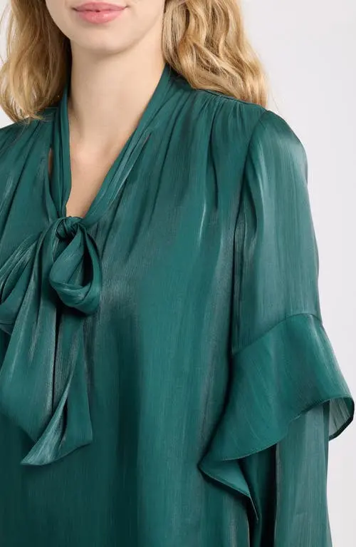 Anne Klein Bow Tied Ruffled Top