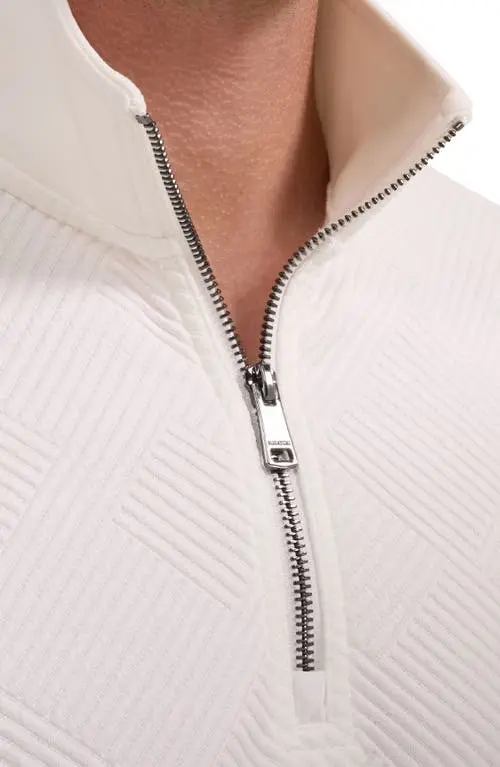 Bugatchi Soft Touch Quarter Zip Sweater - Chalk