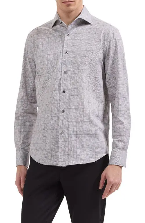 Bugatchi Devon Ooohcotton® Print Button-up Shirt - White