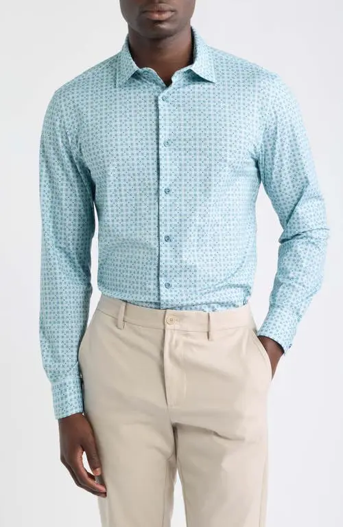 Bugatchi James Ooohcotton® Printed Button-up Shirt - Seafoam