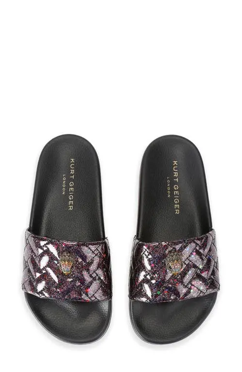 Kurt Geiger Meena Eagle Faux Leather Slide Sandal