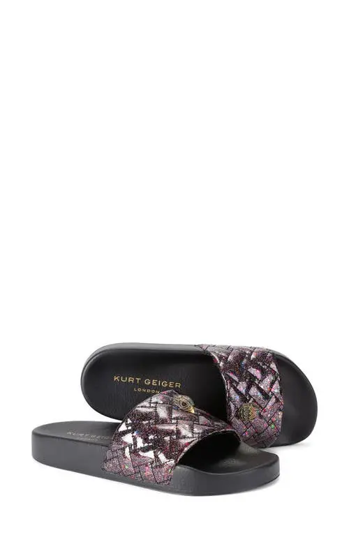 Kurt Geiger Meena Eagle Faux Leather Slide Sandal