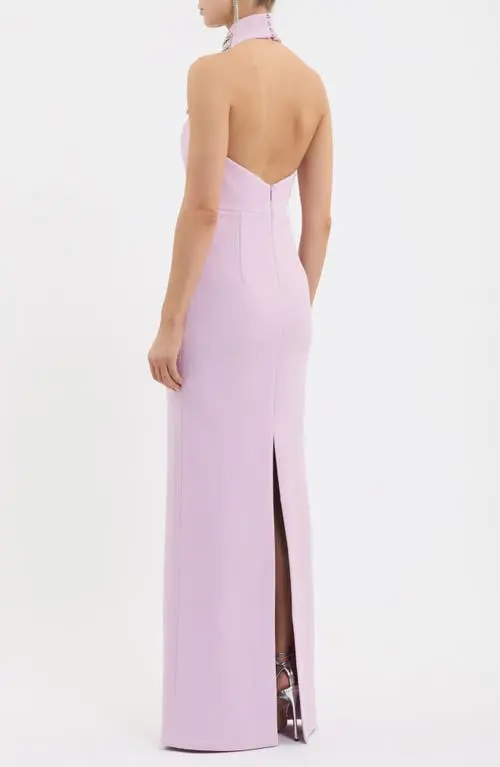 Rebecca Vallance Yolanda Embellished Halter Gown
