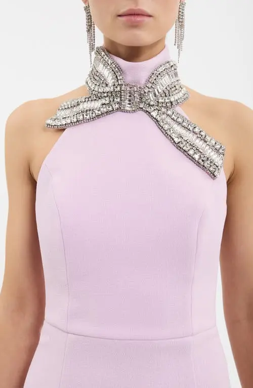 Rebecca Vallance Yolanda Embellished Halter Gown