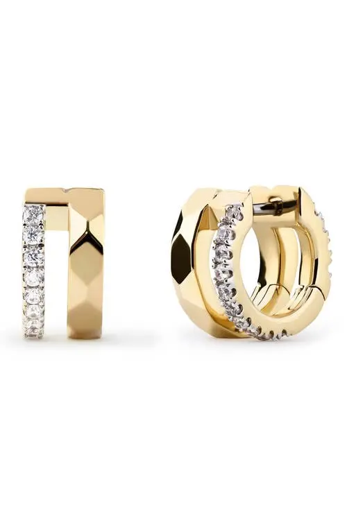 ANA LUISA Esme Cubic Zirconia Huggie Hoop Earrings - Gold