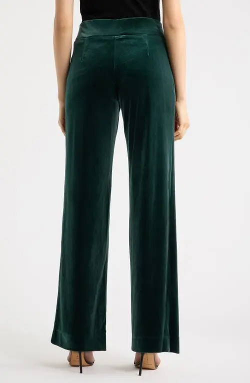 Anne Klein High Waist Wide Leg Pull-on Pants - Pine Forest