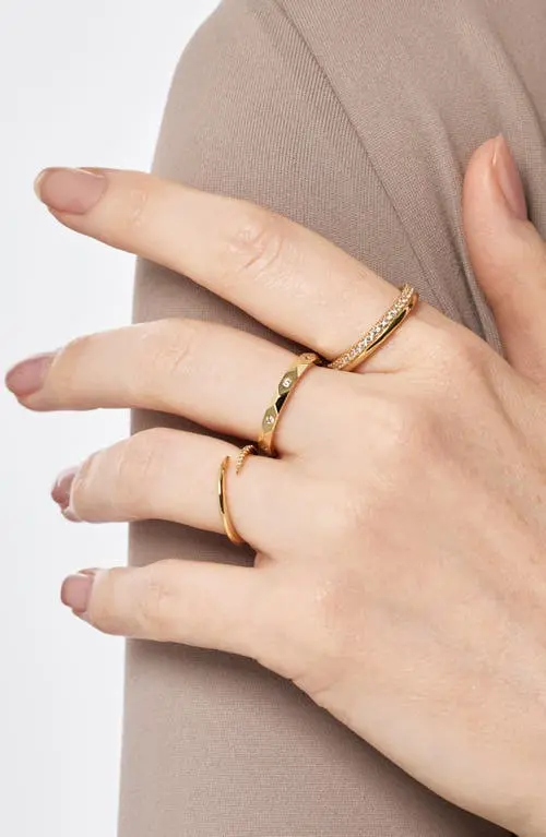 ANA LUISA Walker Faceted Cubic Zirconia Band Ring