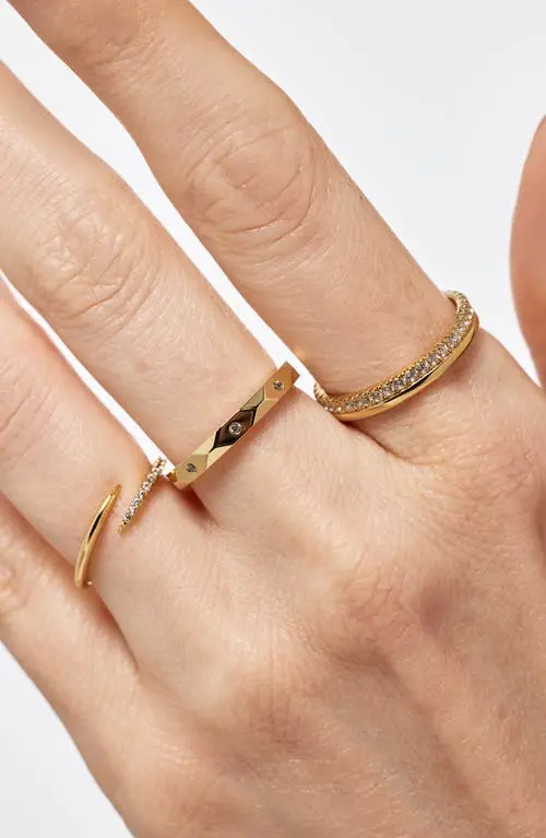 ANA LUISA Walker Faceted Cubic Zirconia Band Ring