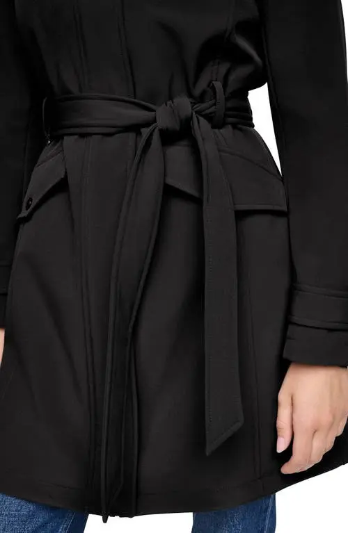Andrew Marc Tinsley Belted Softshell Trench Coat - Black