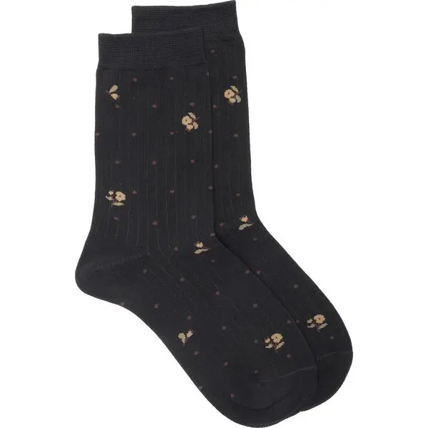 CASA CLARA Tawny Cotton Blend Crew Socks - Midnight