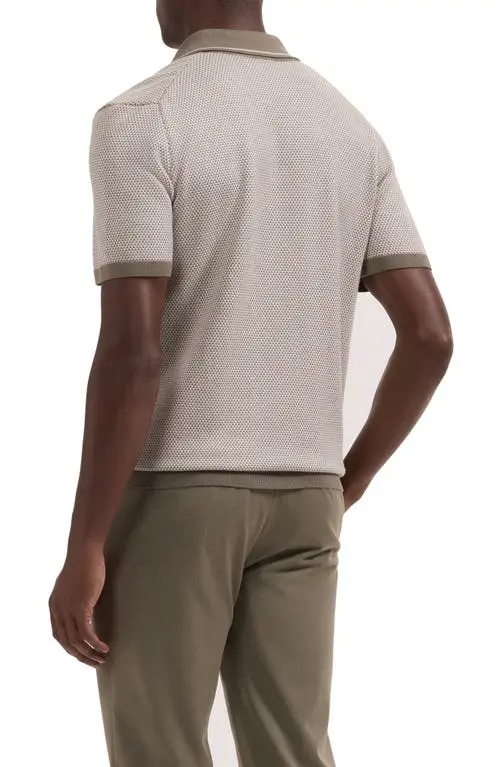 Bugatchi Johnny Collar Short Sleeve Sweater - Olive