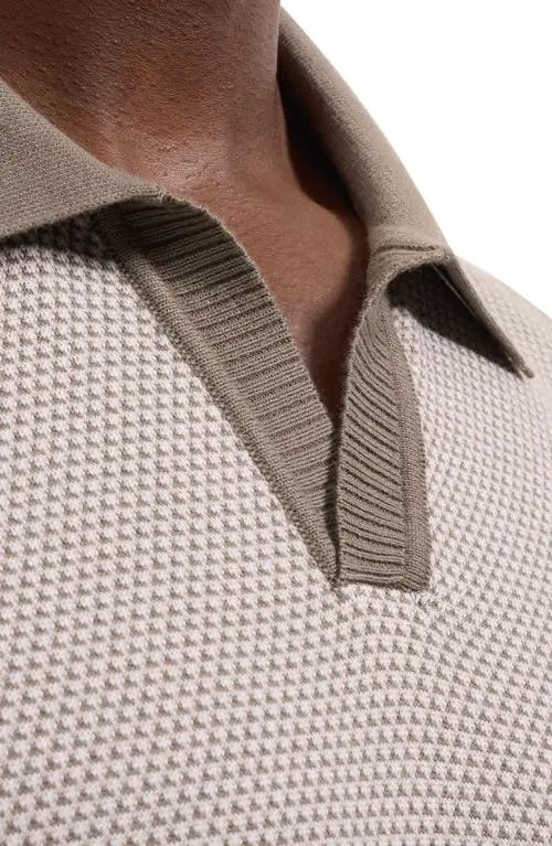 Bugatchi Johnny Collar Short Sleeve Sweater - Olive