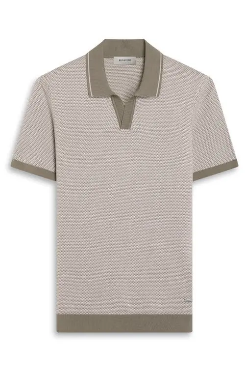 Bugatchi Johnny Collar Short Sleeve Sweater - Olive