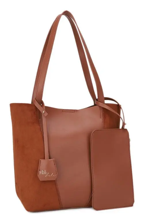 MALI + LILI North South Faux Leather Tote
