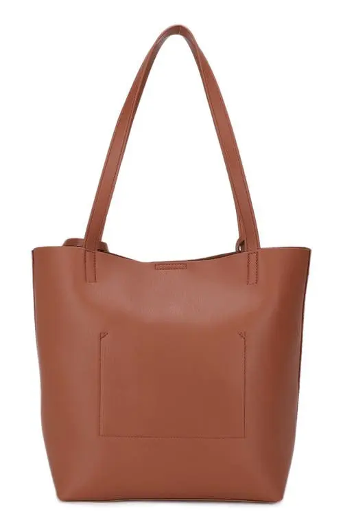 MALI + LILI North South Faux Leather Tote