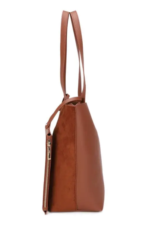 MALI + LILI North South Faux Leather Tote