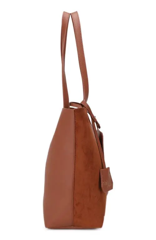 MALI + LILI North South Faux Leather Tote