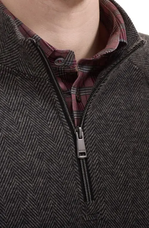 Bugatchi Herringbone Quarter Zip Knit Top