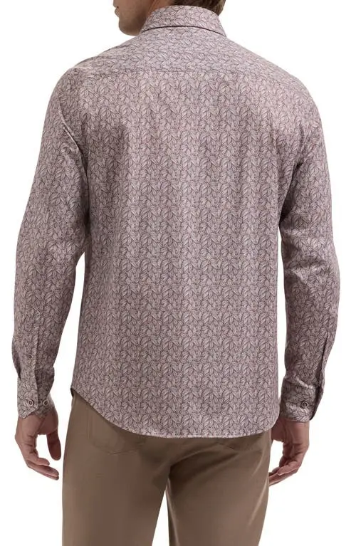 Bugatchi James Ooohcotton® Leaf Print Button-up Shirt