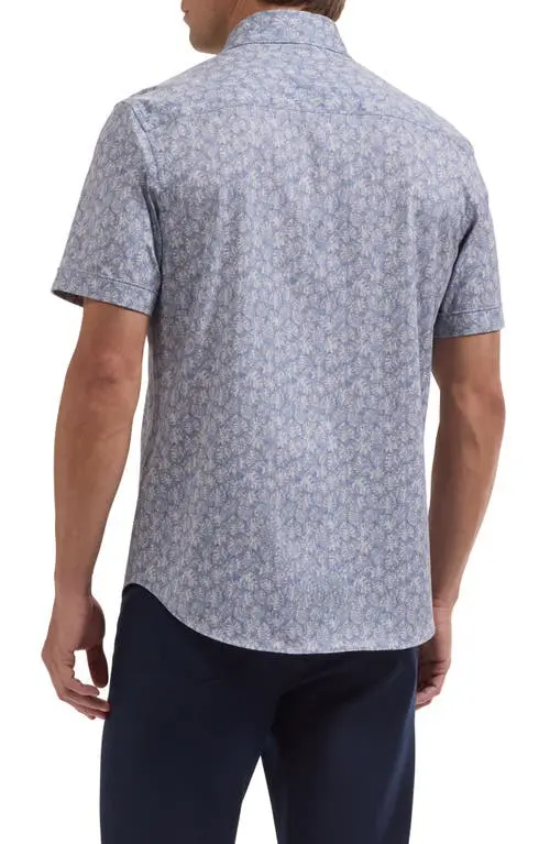 Bugatchi Miles Ooohcotton® Print Short Sleeve Button-up Shirt