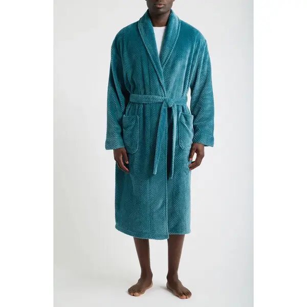 Majestic International Textured Plush Shawl Robe - Horizon