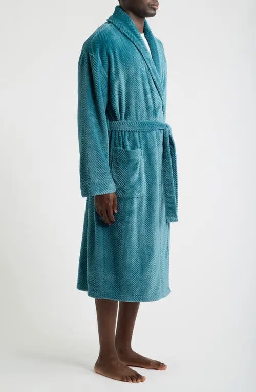 Majestic International Textured Plush Shawl Robe - Horizon