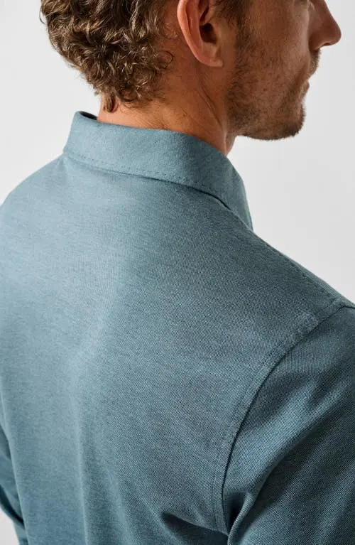David Donahue Long Sleeve Cotton Polo