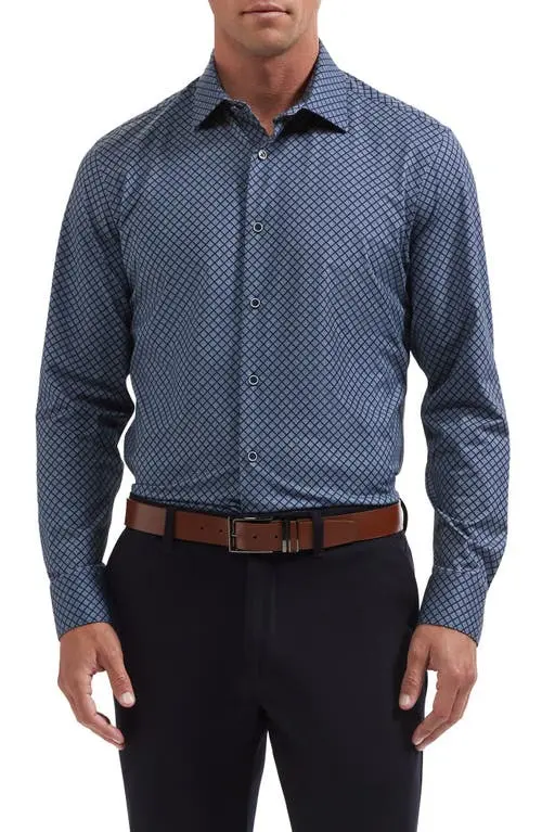 Bugatchi James Ooohcotton Geometric Long Sleeve Button-up Shirt