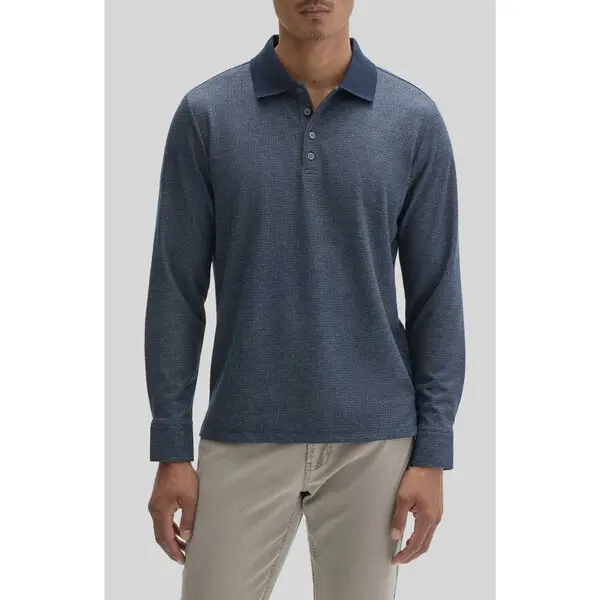 Robert Barakett Cayman Long Sleeve Polo - Dark Caspian